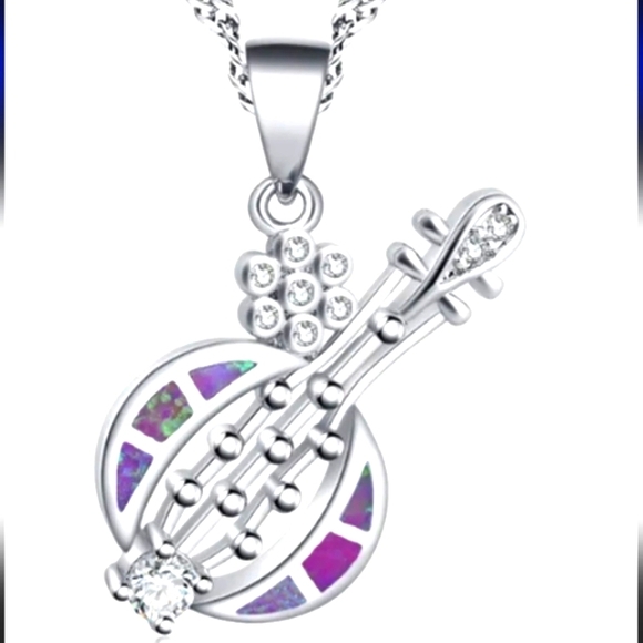 Jewelry | New Sparkling Musical Instrument Pendant Necklace 925 | Poshmark